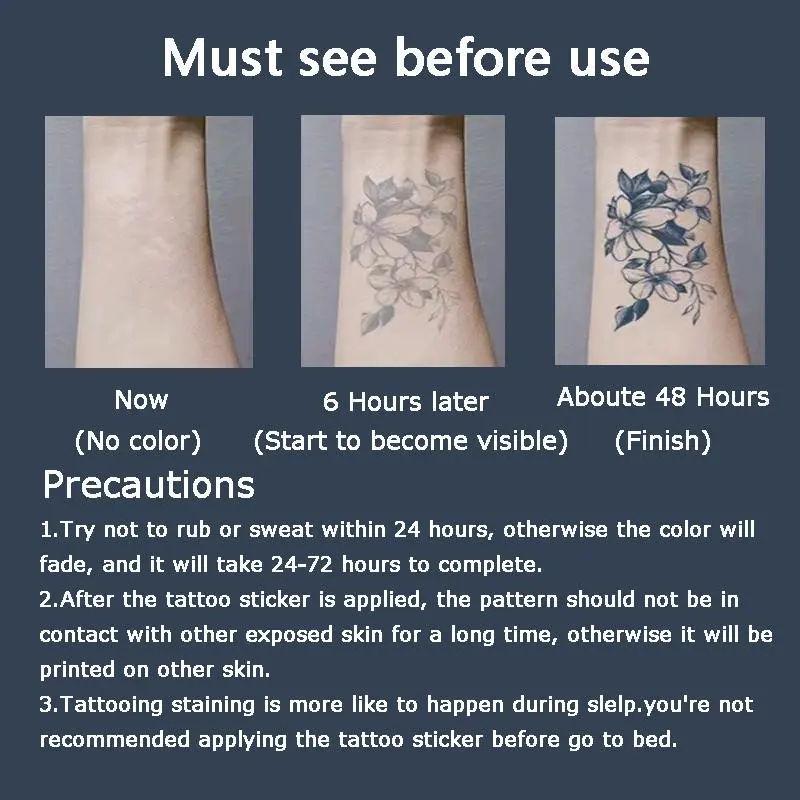 Waterproof small fresh tattoo sticker New Flower Butterfly Lion small ...